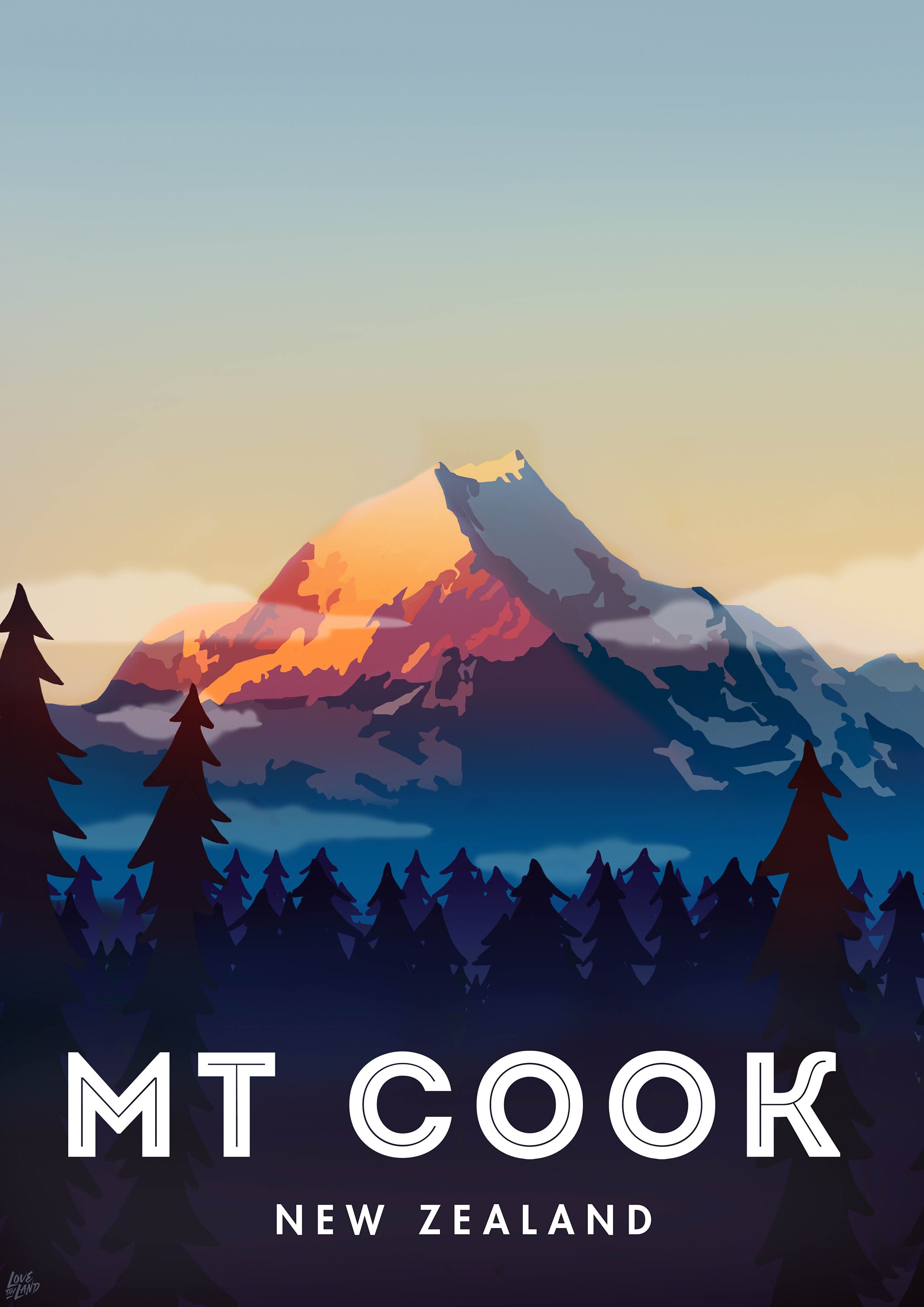 Mt Cook Travel Poster - Etsy New Zealand