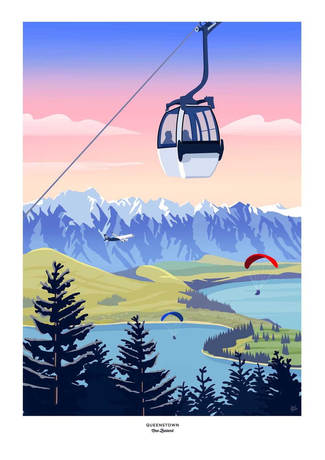 Queenstown Travel Poster - Etsy