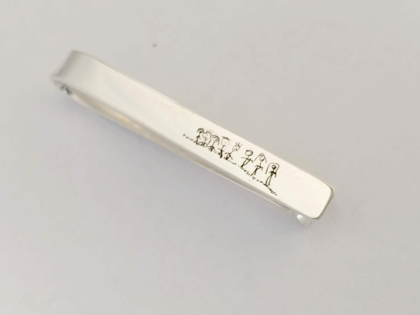 Child Drawing Tie Clip, Actual Kids Drawing Tie Clip, Children Artwork ...