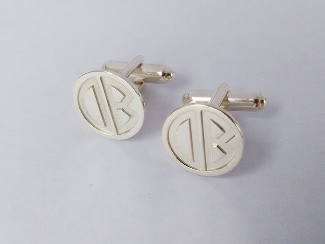 Personalized Wedding Initials Cufflinks,silver Initials Cufflinks for ...