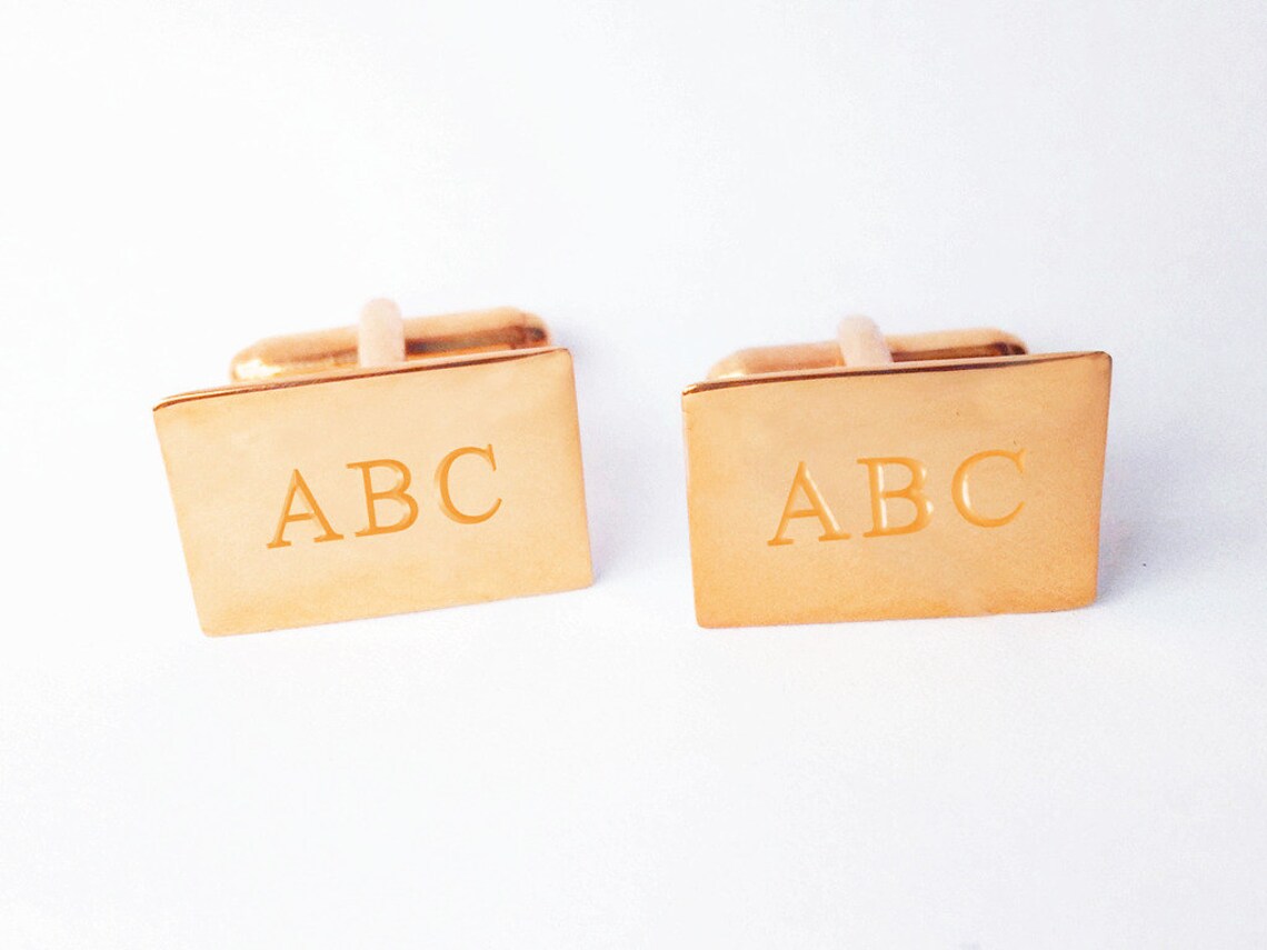 Rectangular Wedding Cufflinks, Gold Groom Rectangle Cufflinks, Silver ...