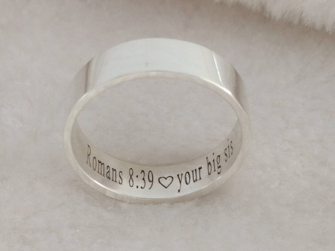Hidden Message Ring,silver Hidden Message Band Ring,personalized Secret ...