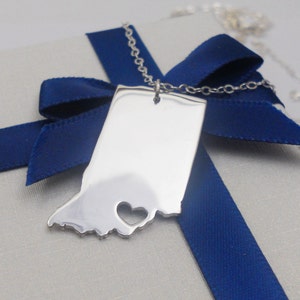 Indiana Charm Necklace,in State Necklace Gold Plated,indiana State ...