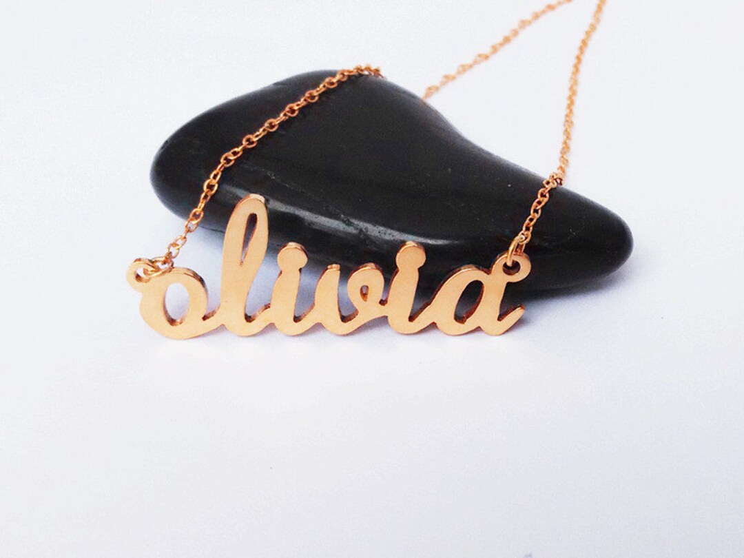 Bridesmaids Gift,rose Gold Name Necklace,personalized Name Necklace ...