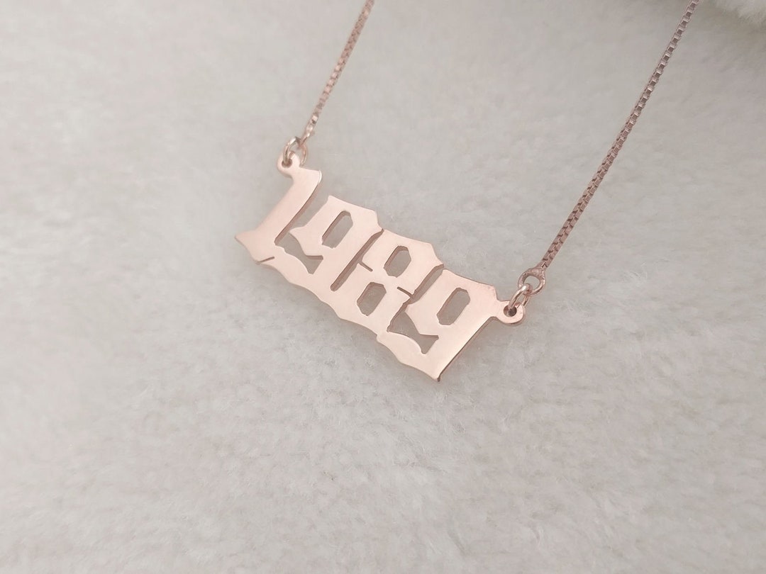 Personalized Number Necklace, Custom Year Necklace,rose Gold Wedding ...