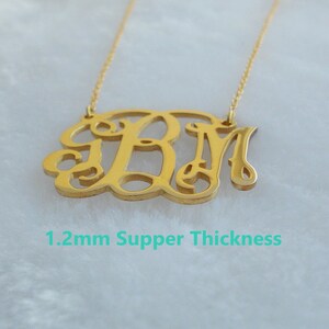 Personalized 3 Initials Necklace,1.5 Inch Monogram Necklace Gold,cut ...