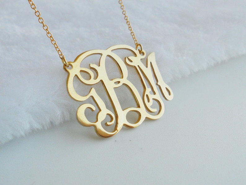 Personalized 3 Initials Necklace1.5 Inch Monogram Necklace | Etsy