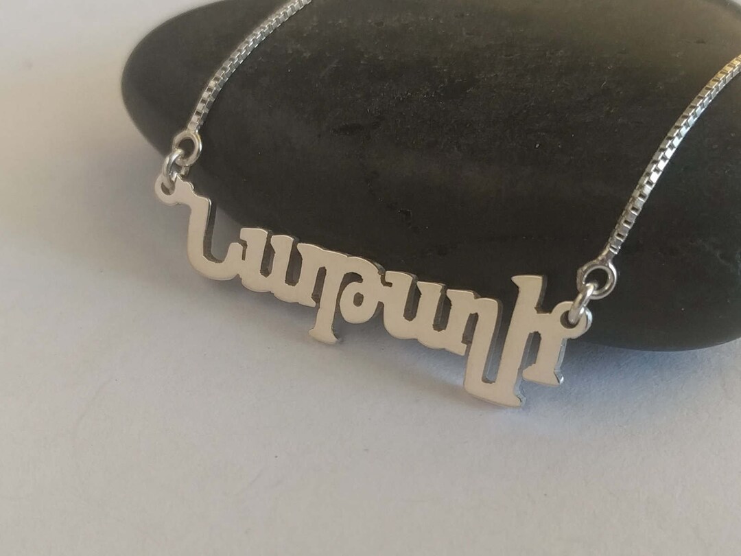 Armenian Name Necklace,any Silver Armenian Necklace,custom Armenian ...