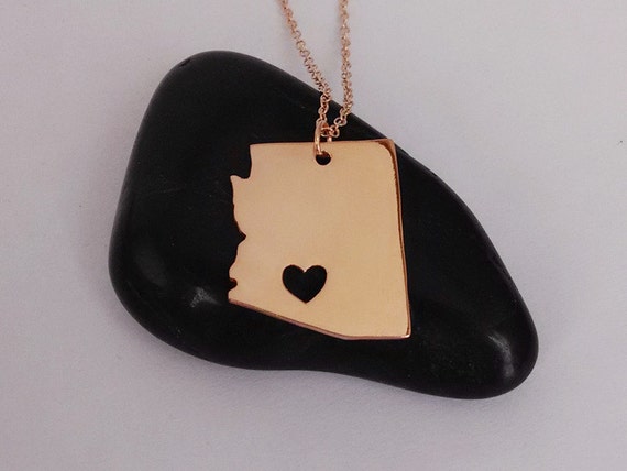 Arizona State Charm Rose Goldaz State Charm AZ State Shaped | Etsy