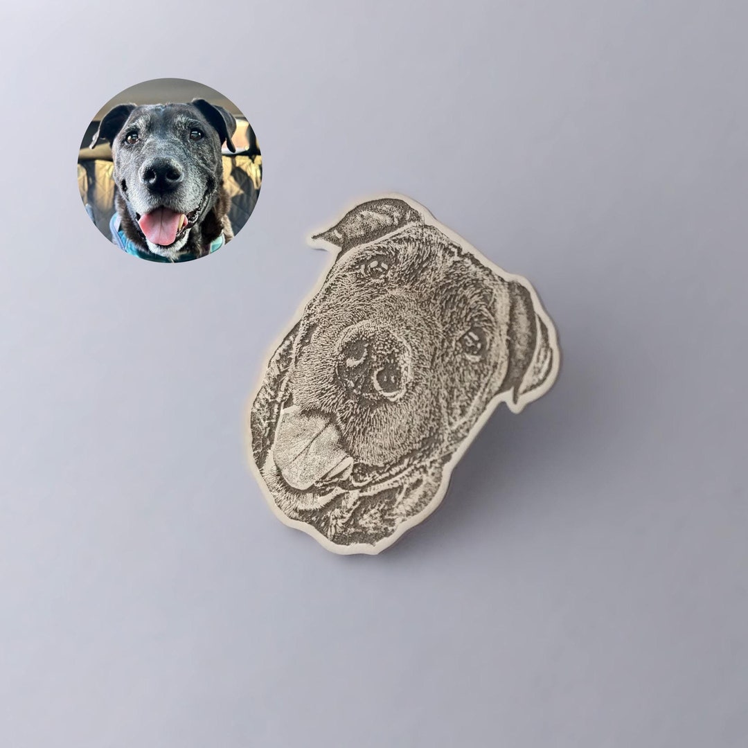 Your Pet Lapel Pin, Custom Any Pet Portrait Lapel Pin, Personalized Dog ...