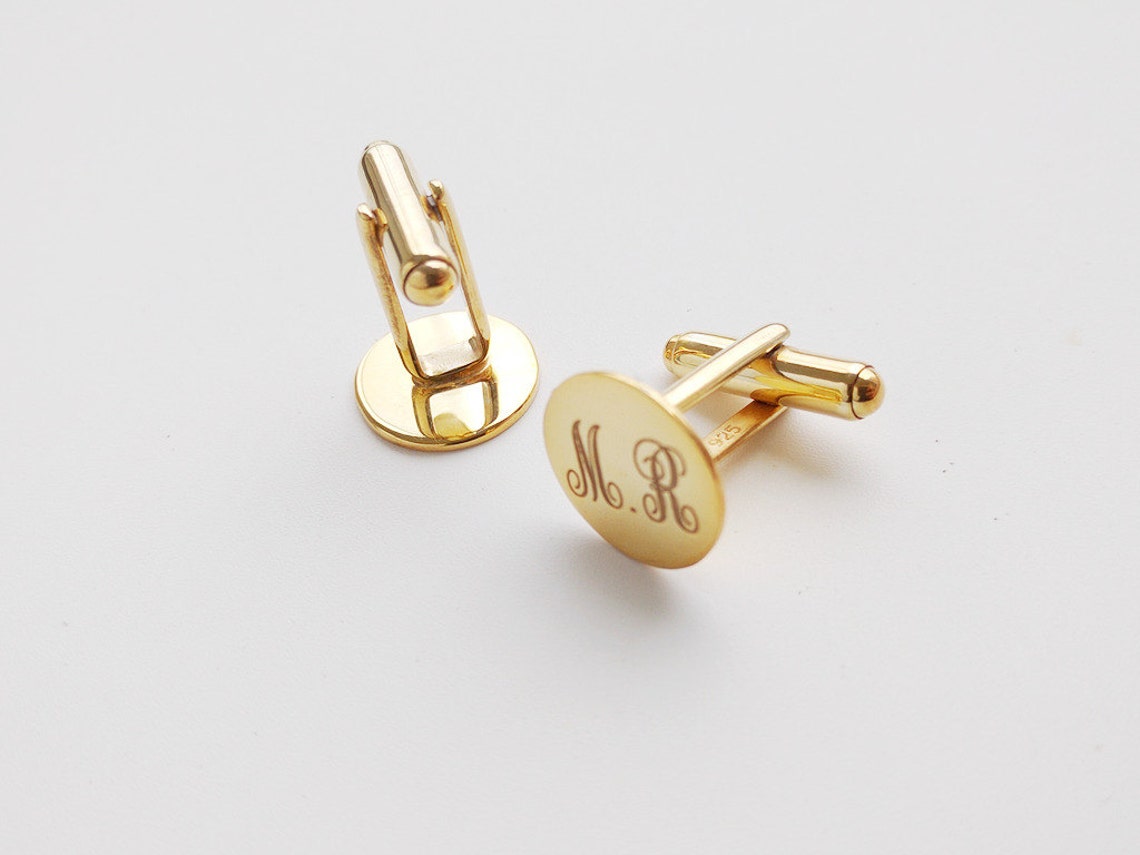 Monogram Cufflinks 2 Initialsmonogram Wedding Cufflinksgold | Etsy