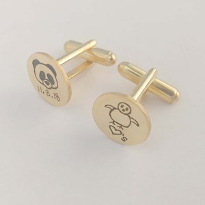 Perosonalized Cufflinks of Drawings, Children Drawing Cufflinks,wedding ...