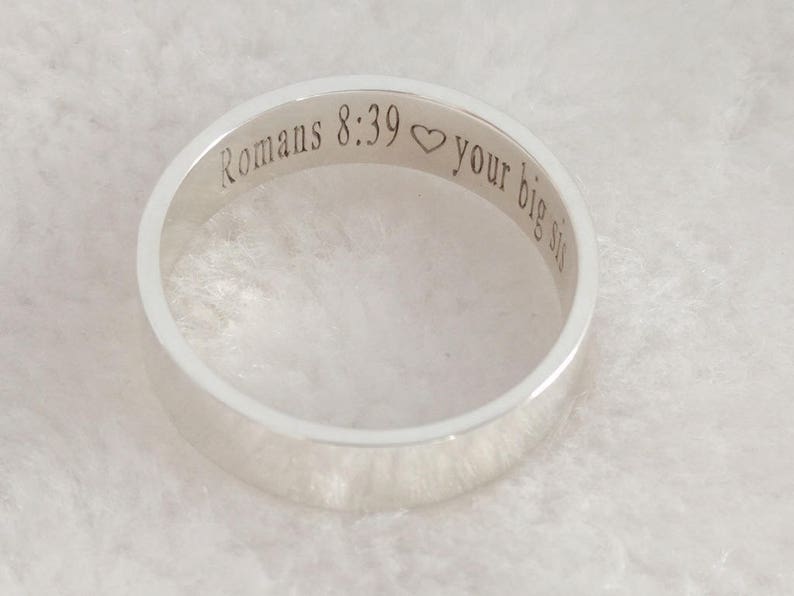Hidden Message Ring,silver Hidden Message Band Ring,personalized Secret ...