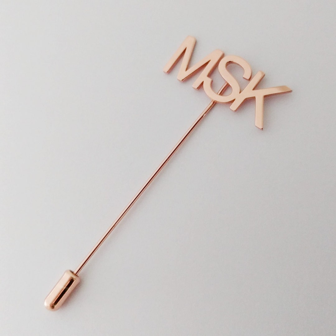 Personalized Monogram Lapel Pin, Initials Lapel Pin, Custom Name Lapel ...
