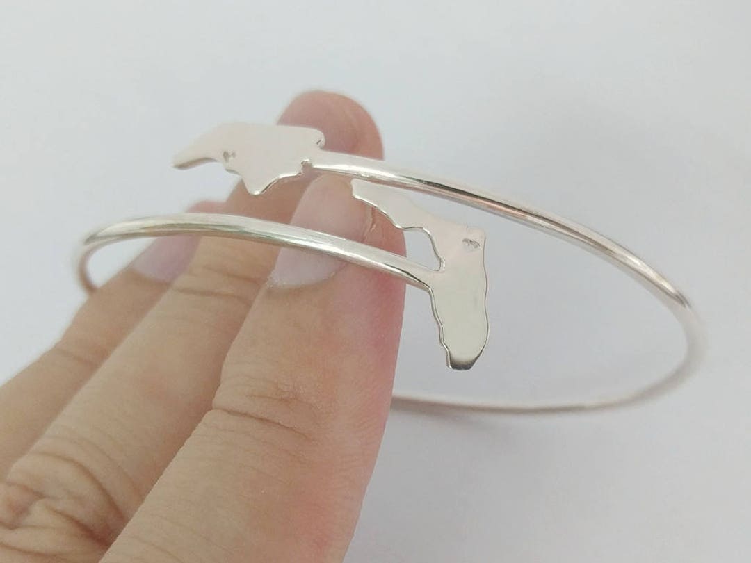North Carolina to Florida Bracelet,silver Double Any States Bracelet ...