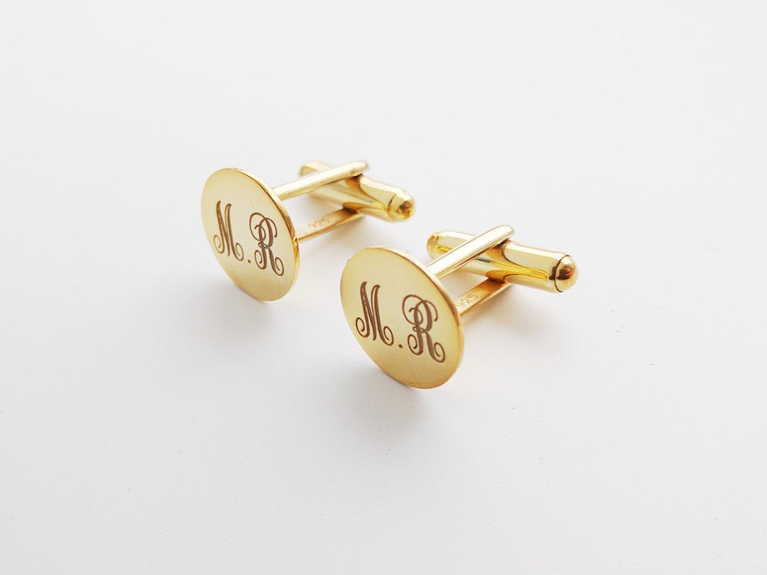 Monogram Cufflinks 2 Initials,monogram Wedding Cufflinks,gold ...