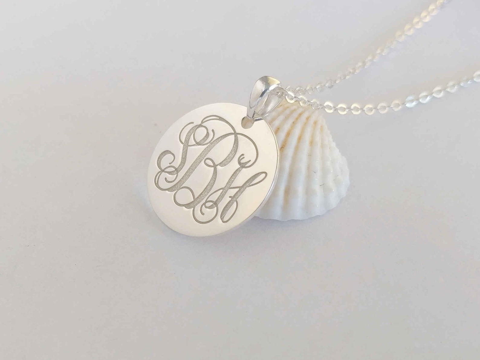 Gold Monogram Circle Disc Necklace,monogram Initials Necklace,gold Disk ...