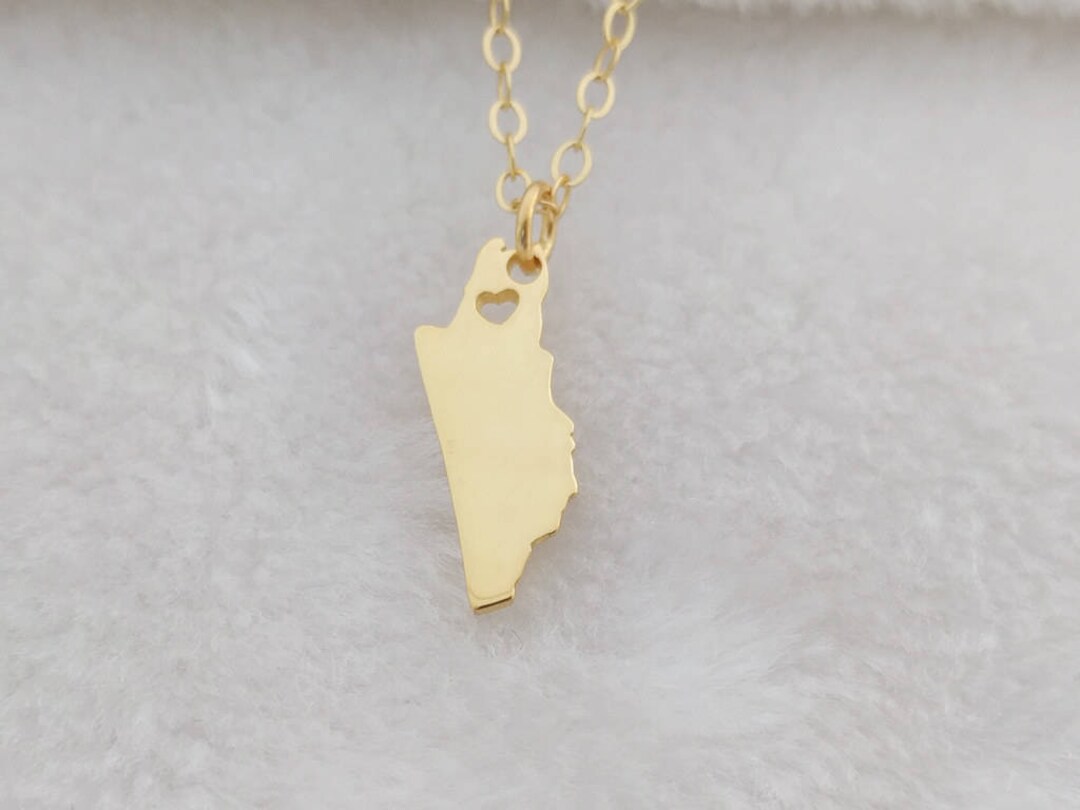 Belize Necklace,belize Jewelry,any Country Necklace,gold Belize Shaped ...