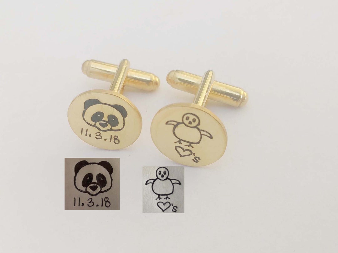Perosonalized Cufflinks of Drawings, Children Drawing Cufflinks,wedding ...