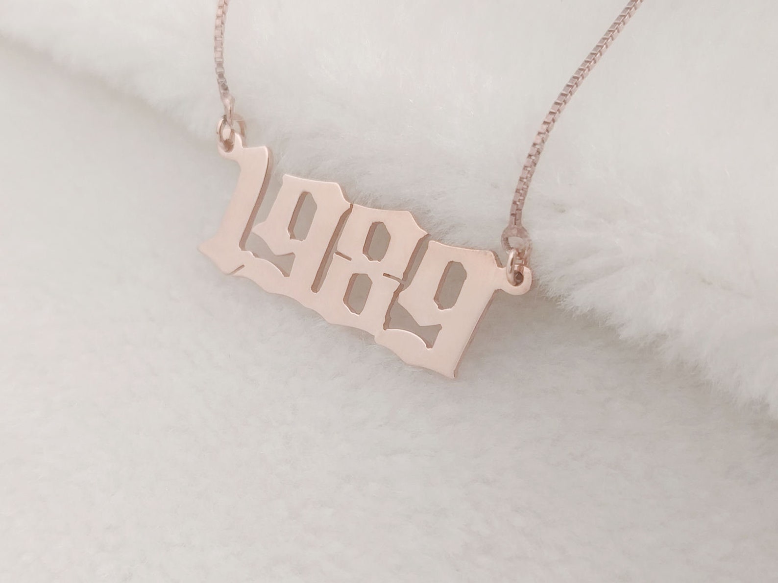 Personalized Number Necklace, Custom Year Necklace,rose Gold Wedding ...
