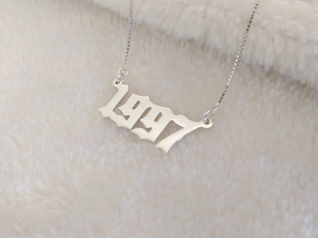 Birth Year Necklace Gold Personalized Year of Birth Necklace - Etsy
