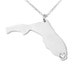 Whtie Gold Florida Necklace,fl State Charm Jewelry ,florida State ...