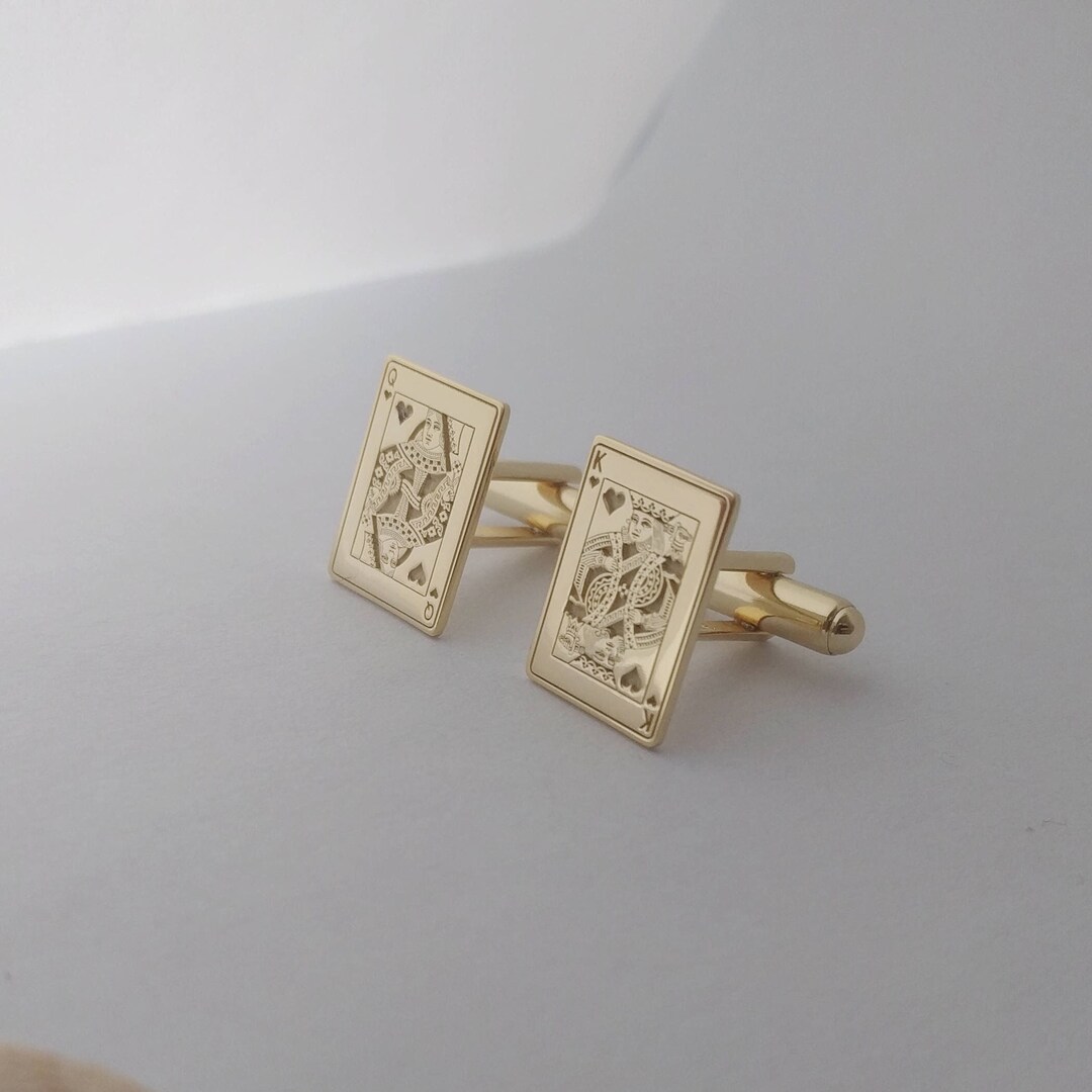 Personalized Playing Cards Cufflinks, Poker Cards Cufflinks, Your Logo ...