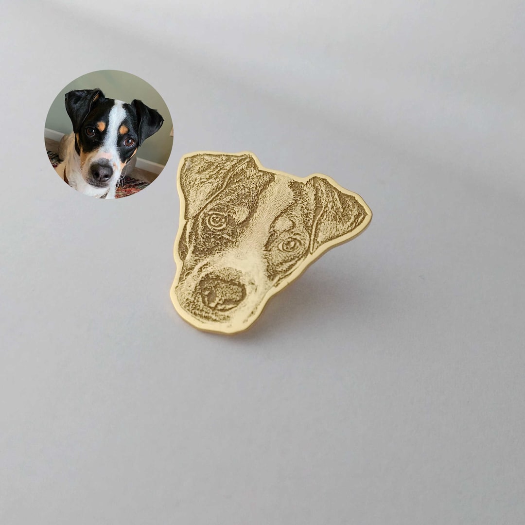 Personalized Dog Lapel Pin, Custom Pet Portrait Lapel Pin, Personalized ...