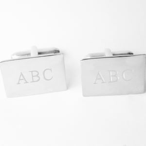 Rectangular Wedding Cufflinks, Gold Groom Rectangle Cufflinks, Silver ...