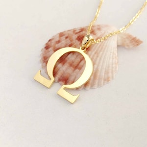 Custom Greek Letter Necklace, Omega Necklace, Greek Alphabet Necklace ...