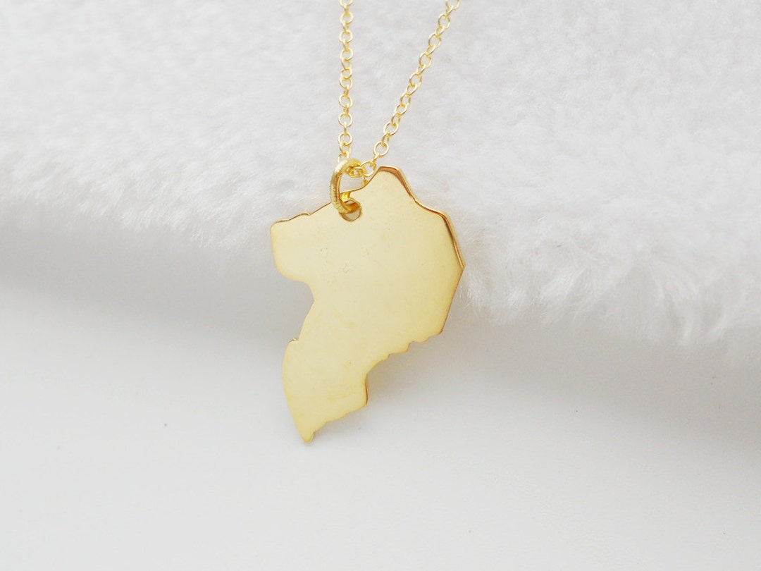 Uganda Necklace Gold ,uganda Country Necklace, Any Country Necklace ...