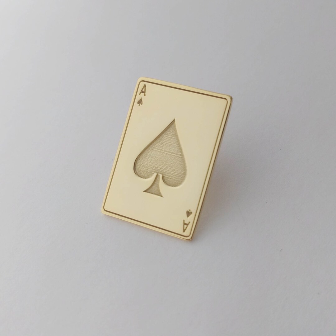 Ace of Spades Lapel Pin, Custom Any Poker Lapel Pin, Playing Card Suit ...
