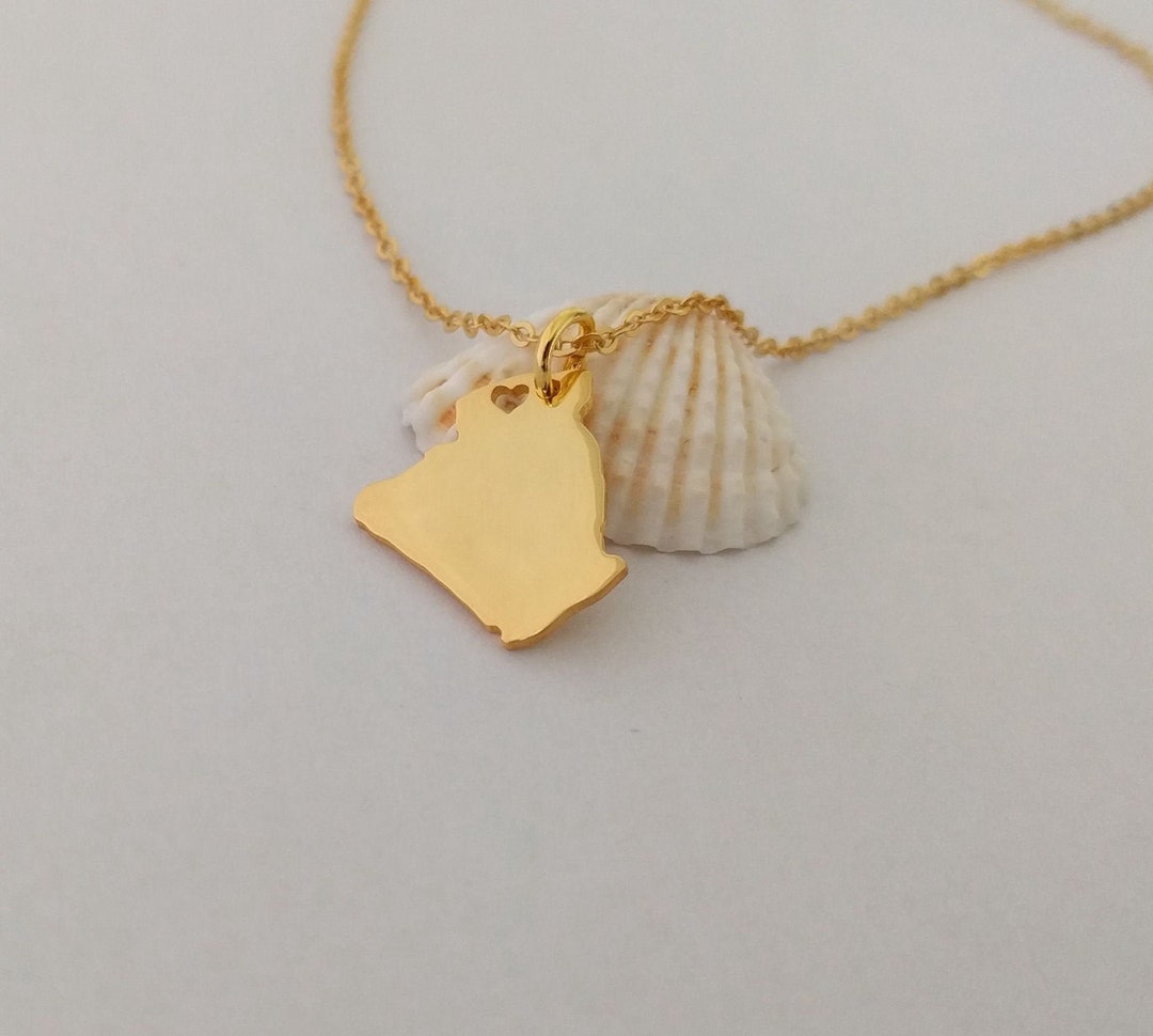 Custom Algeria Necklace, Algeria Jewelry, Any Country Necklace, Algeria ...