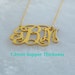 Personalized Gold Monogram Necklace,custom Monogram Initials Necklace,3 ...