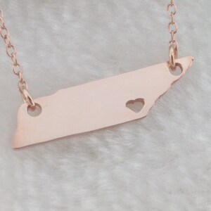 Tennessee State Necklace White Gold ,TN State Shaped Necklace,tennessee ...