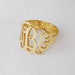 Gold Monogram Disk Ring,nameplate Monogram Initial Ring,personalized 3 ...