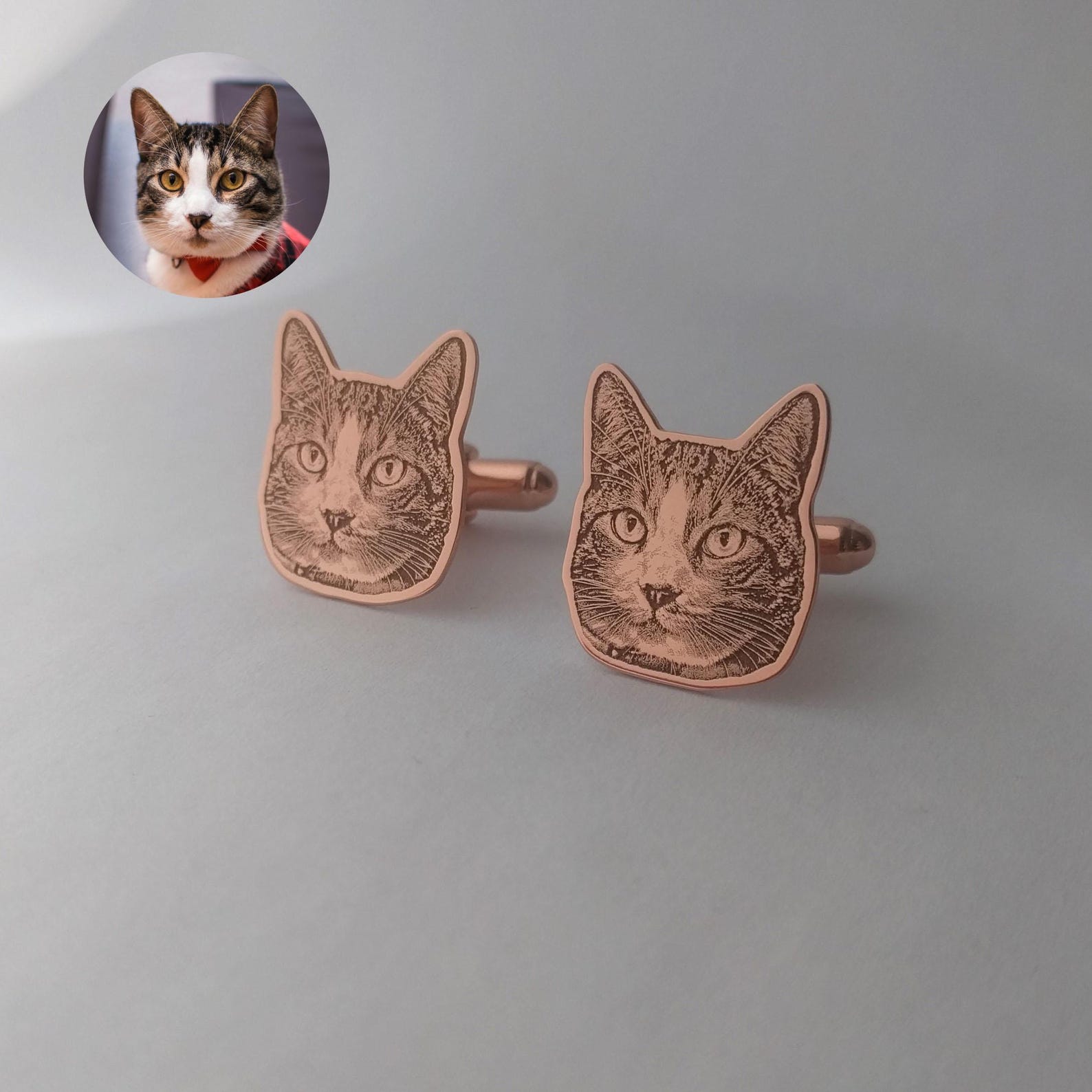 Custom Cat Photo Cufflinks, Any Pet Portrait Cufflinks, Personalized ...