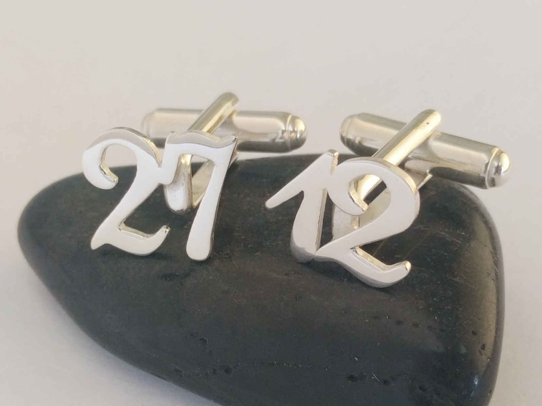 Personalized Number Cufflinks, Silver Wedding Cufflinks, Any Special ...