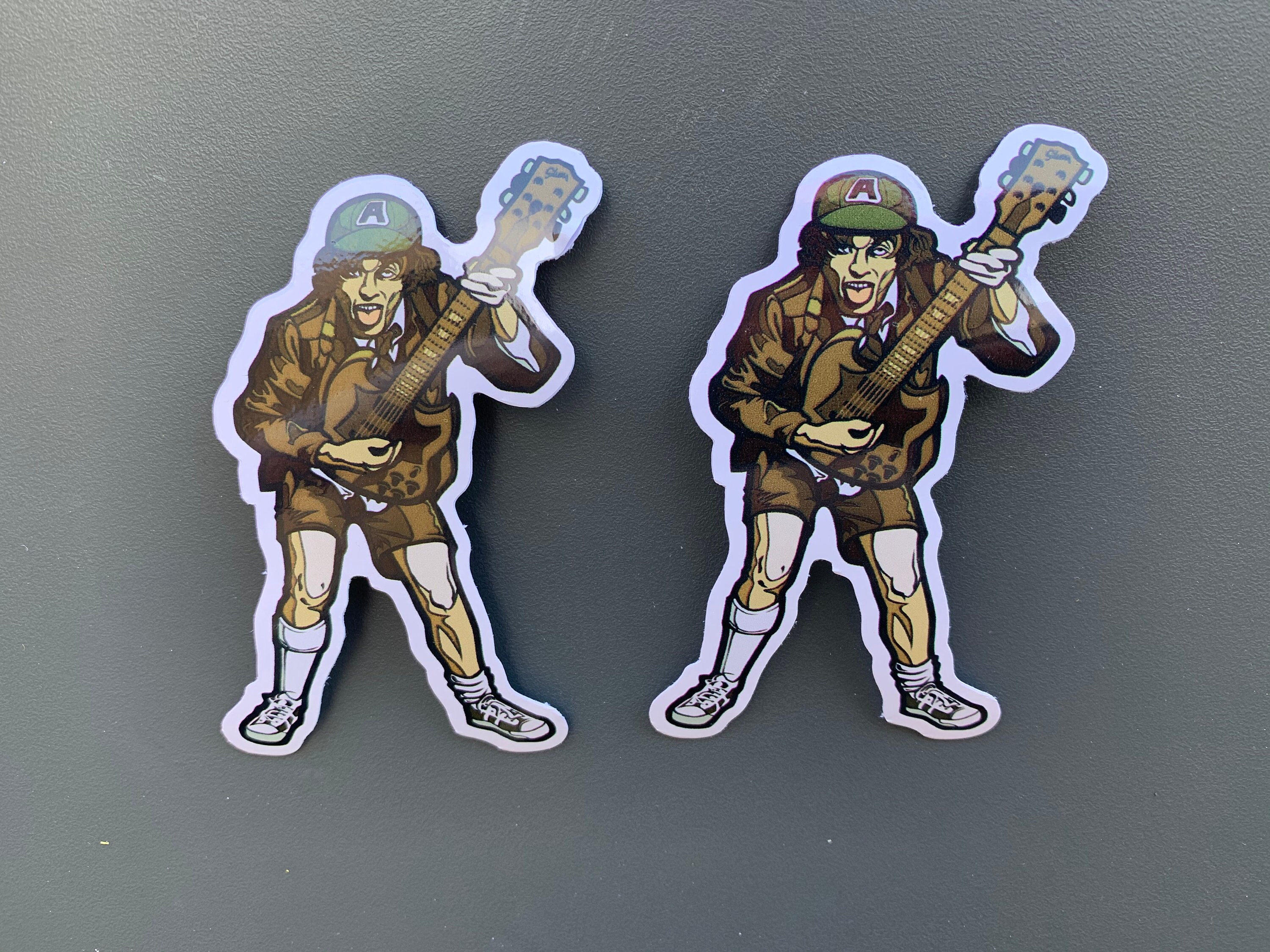 2 Vinyl Angus Young ACDC Stickers Rock N Roll Musician Guitar | Etsy