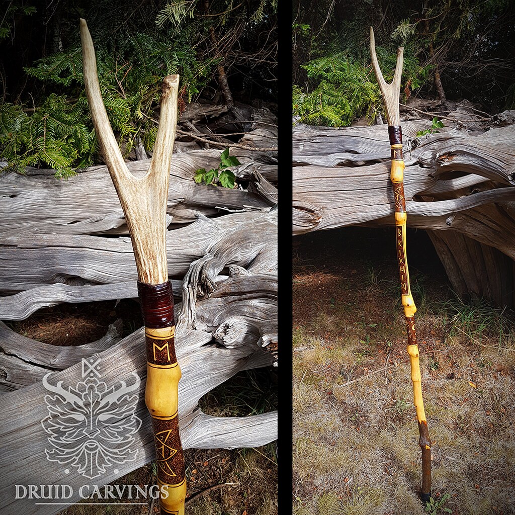 Custom Druid Pagan Wicca Wizard Magic Staff | Etsy