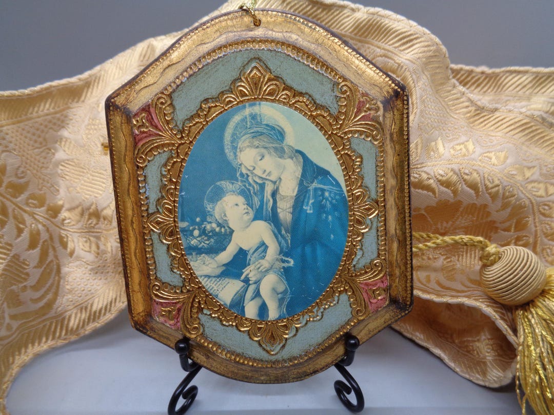 Vintage Gilt Wood Frame "madonna of the Book" by Sandro Botticelli 1480 ...