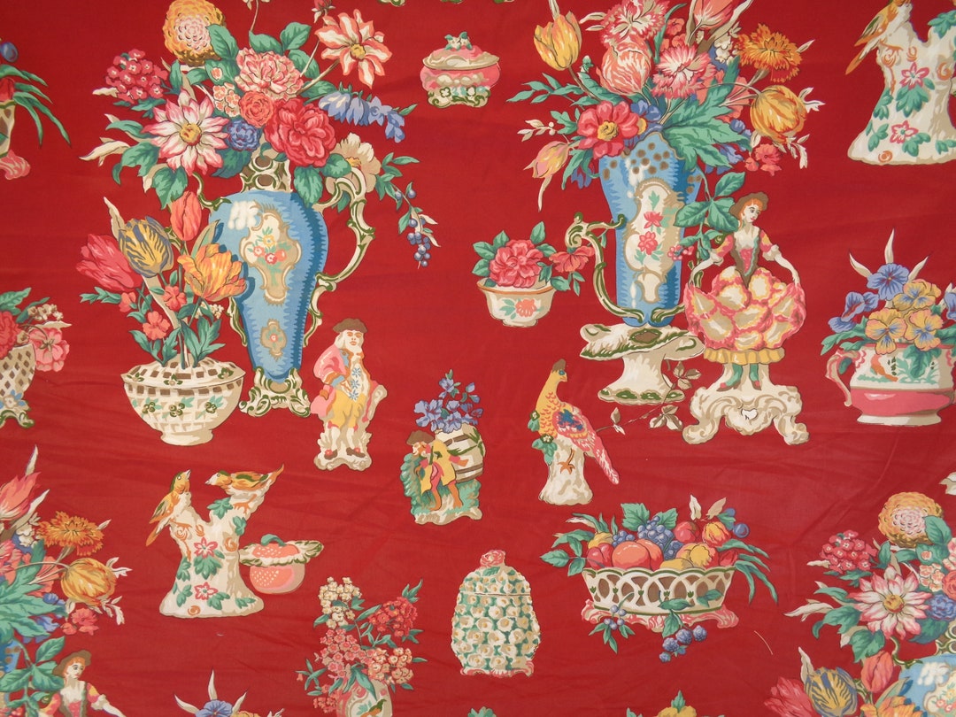 Vintage RAMM Fabrics old Chelsea Glazed Chintz - Etsy