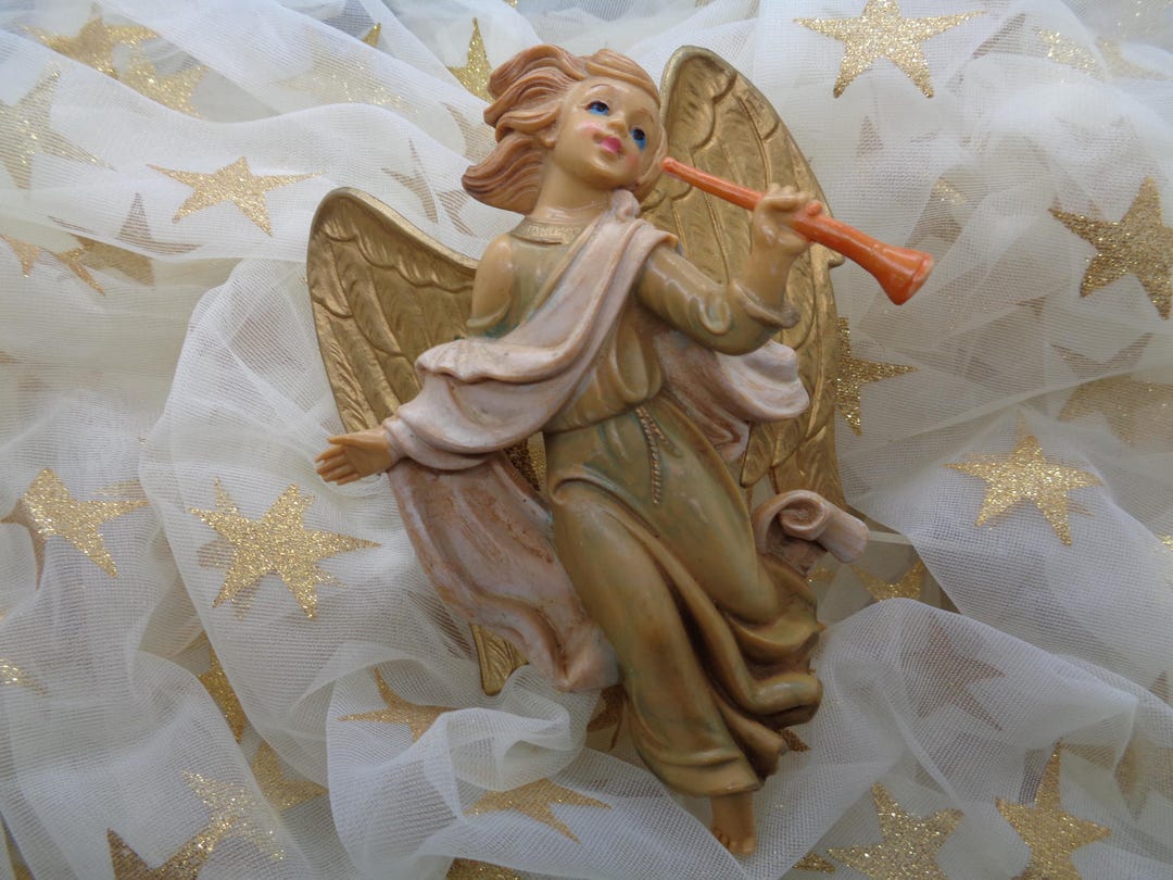 Vintage Italian "angel With Trumpet" Religious. Christmas, Catholic ...