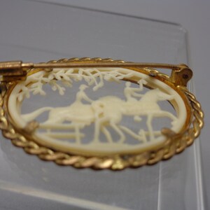 ANTIQUE 1920's Depose France Brooch Carved Celluloid Pin Horse ...