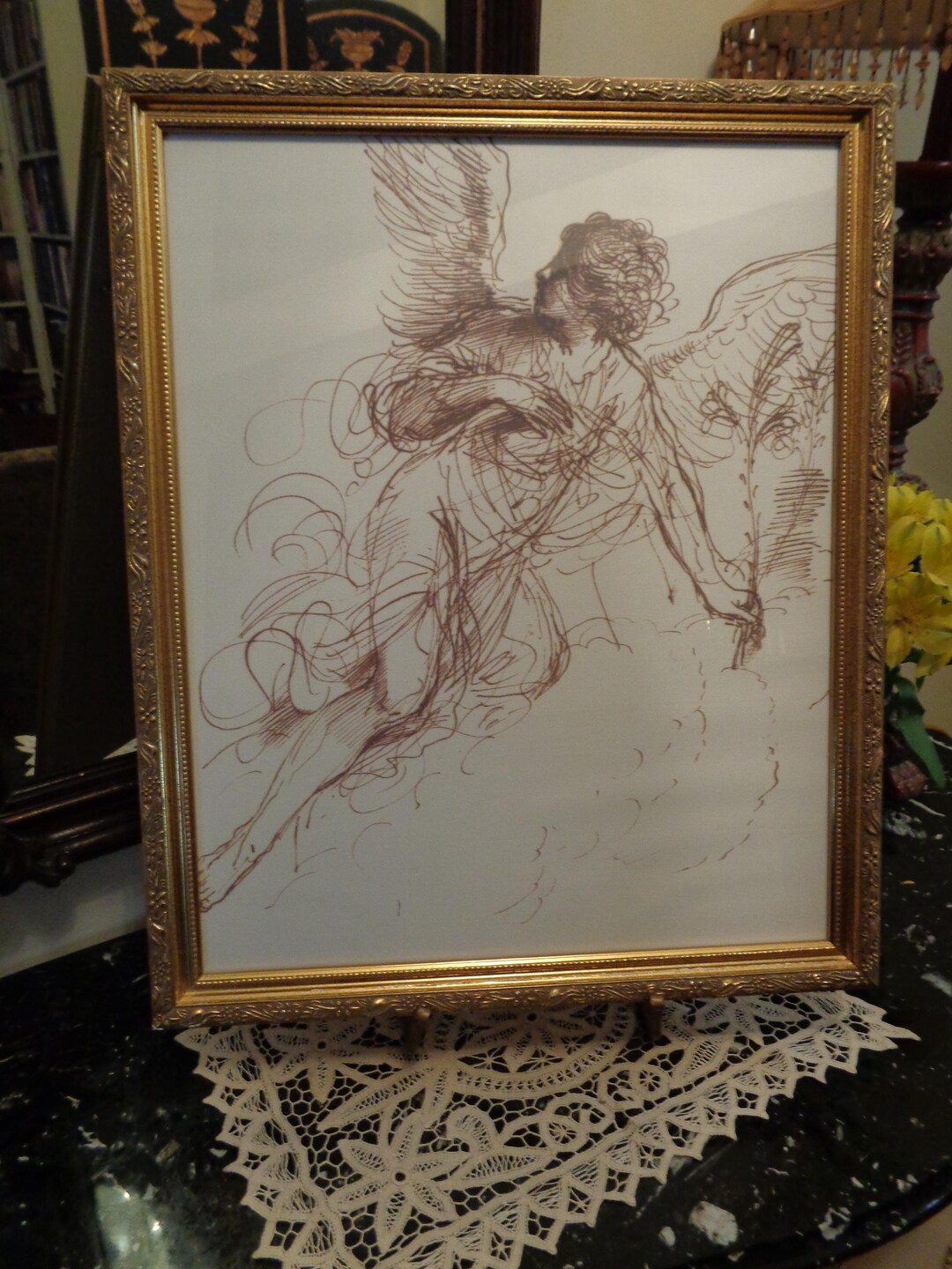 Rare GUERCINO(1591-1666) Study for an Angel "angel of the Annunciation ...