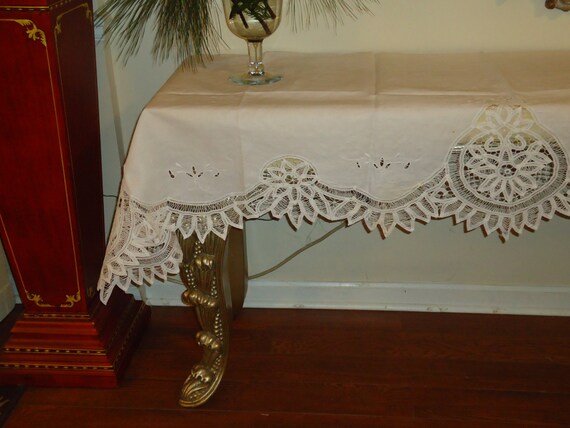 Table Linens Shabby Chic Buffet Table Cover Piano Cover 30 x 90 inch ...