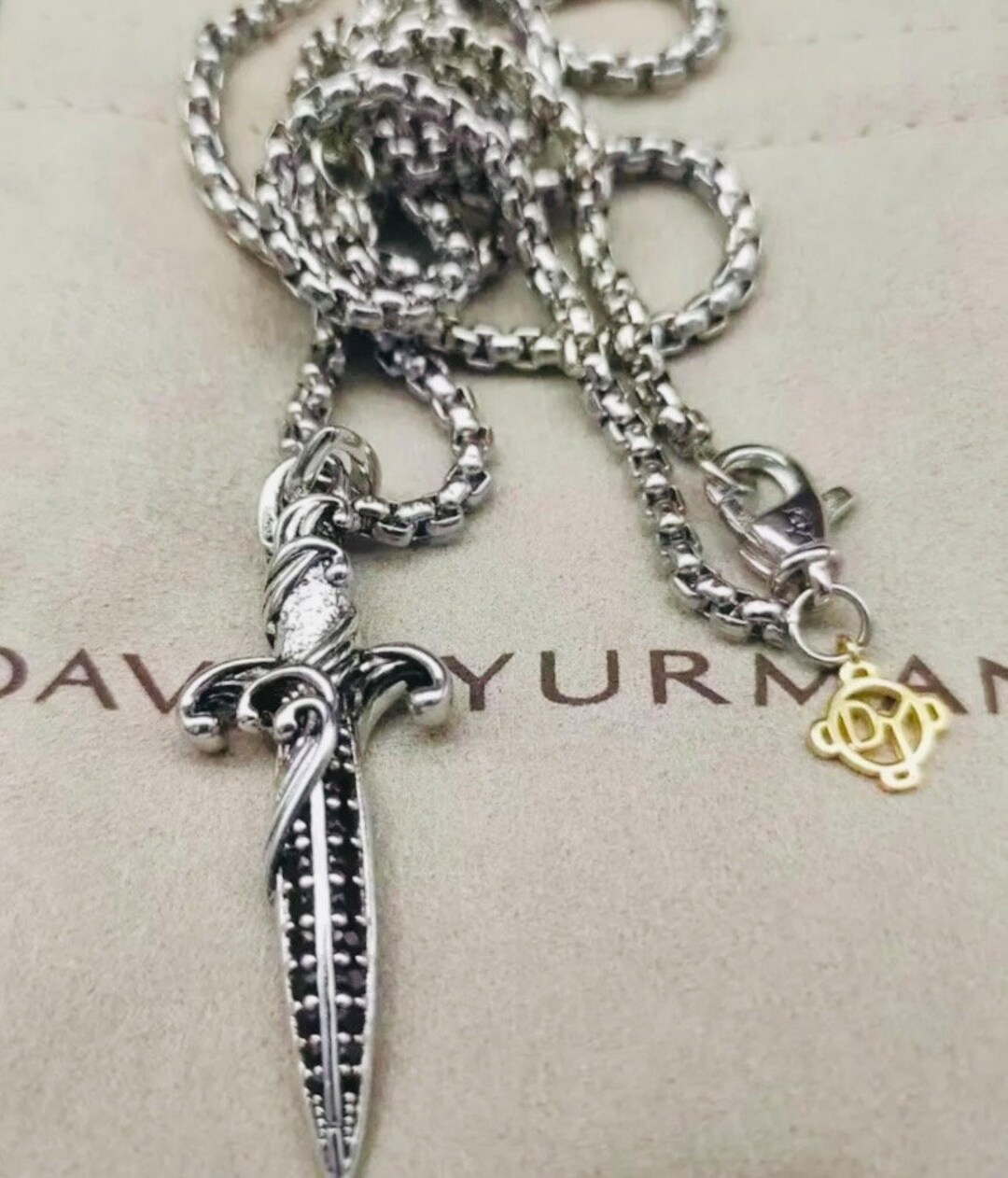 Waves Dagger Amulet With Chain - Etsy
