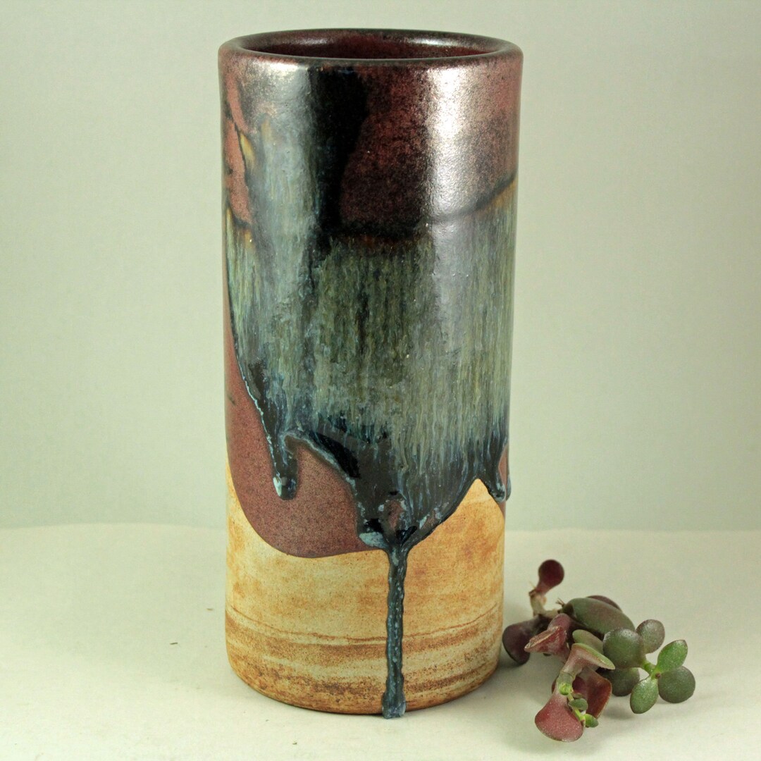 Conny Walther Drip Glaze Stoneware Vase | Danish Mid-century Art ...