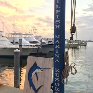 Handmade Marlin With Rope Beach Pallet Art Nautical Art Rope Art Pallet ...