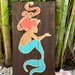 Handmade Mermaid With Rope Beach Pallet Art Coastal Decor Mermaid Art ...